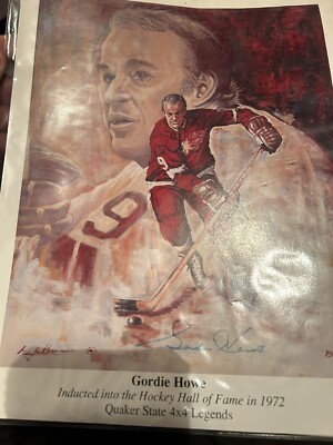 Gordie Howe Autographed lithograph Quaker State 4x4 Legends | eBay