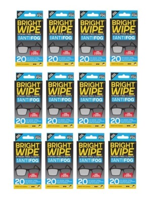 12 x Bright Wipe Lens Cleaning & Antifog Wipes 20 Wipes | eBay