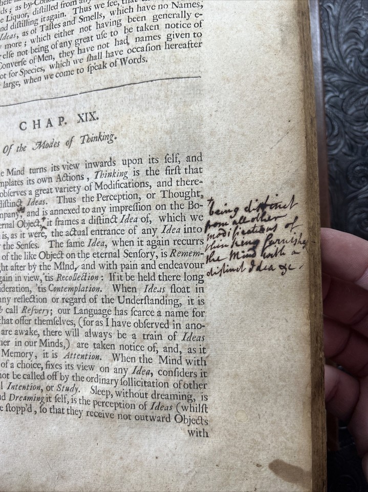 1690 "An Essay Concerning Humane Understanding" John Locke, 1st/1st ...