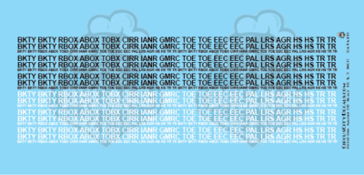 Boxcar Reporting Mark Patch Lettering Black & White 10" & 5" HO Scale ...