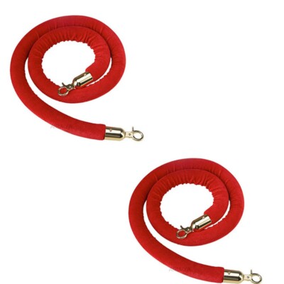 2pcs Red Velvet Rope Crowd Control Queue Line Barrier For Stanchion ...