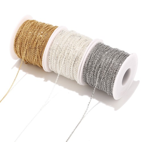 10 meters Stainless Steel Chains 1mm 1.5mm 2mm Link Cable Chains ...
