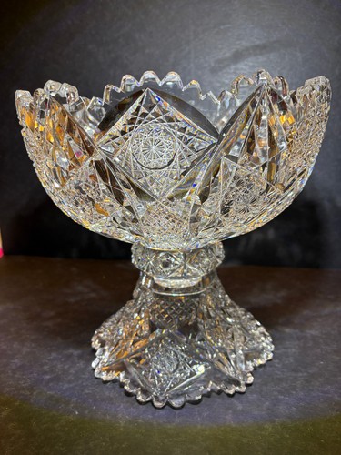 Hawkes "Raleigh" ABP American Cut Brilliant Cut Glass Two-Piece Punch ...