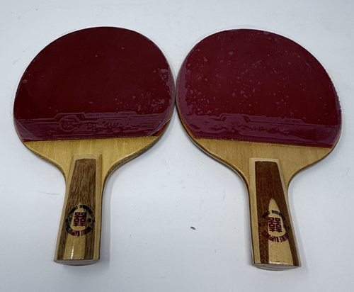 🏓 2x Vintage Double Happiness Table Tennis Paddles Ping Pong Classic ...