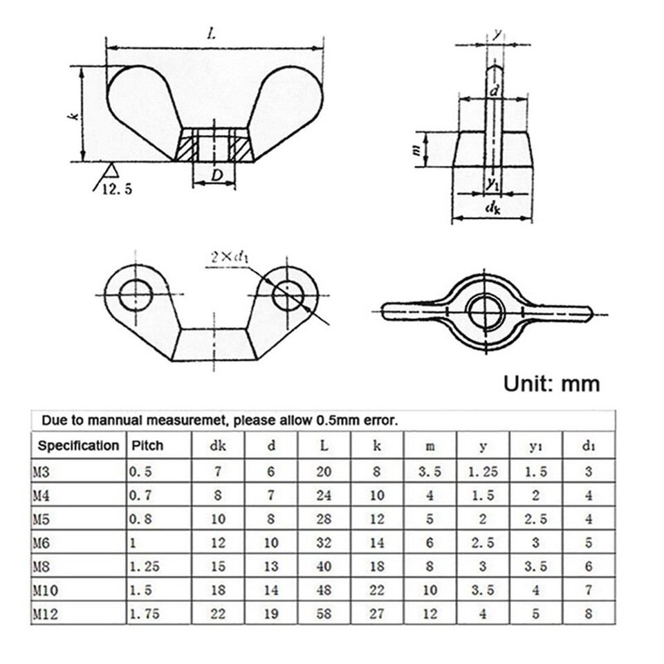 100-Teiliges Sortiment ein FlüGelmuttern Aus Edelstahl mit FlüGelmutter ...