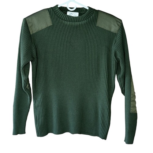 Rothco Commando Sweater Mens Medium Green Shoulder Elbow Patches LS ...
