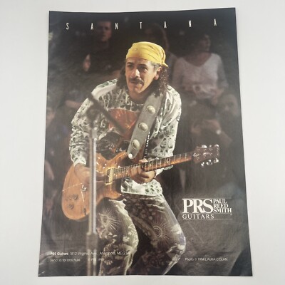 PRS Guitars and Carlos Santana in concert 1995 Print Ad 8"x11" wall art ...