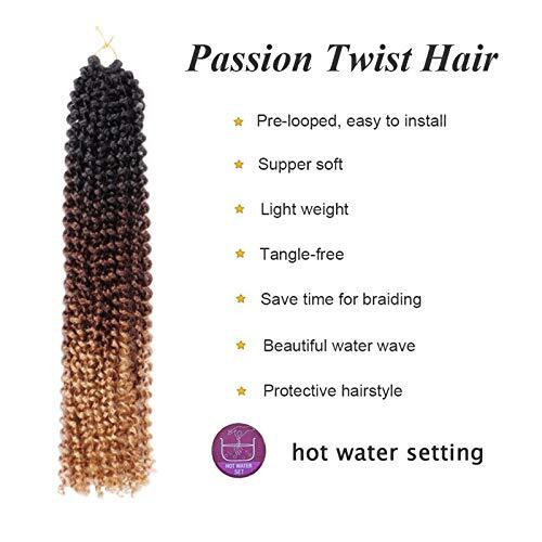 7 Packs Passion Twist Hair 22 Inch Water Wave 22 Inch (Pack of 7) #1B ...
