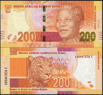 SOUTH AFRICA P-142a 200 RAND 2013 - MANDELA, LEOPARD, BEAUTIFUL! | eBay