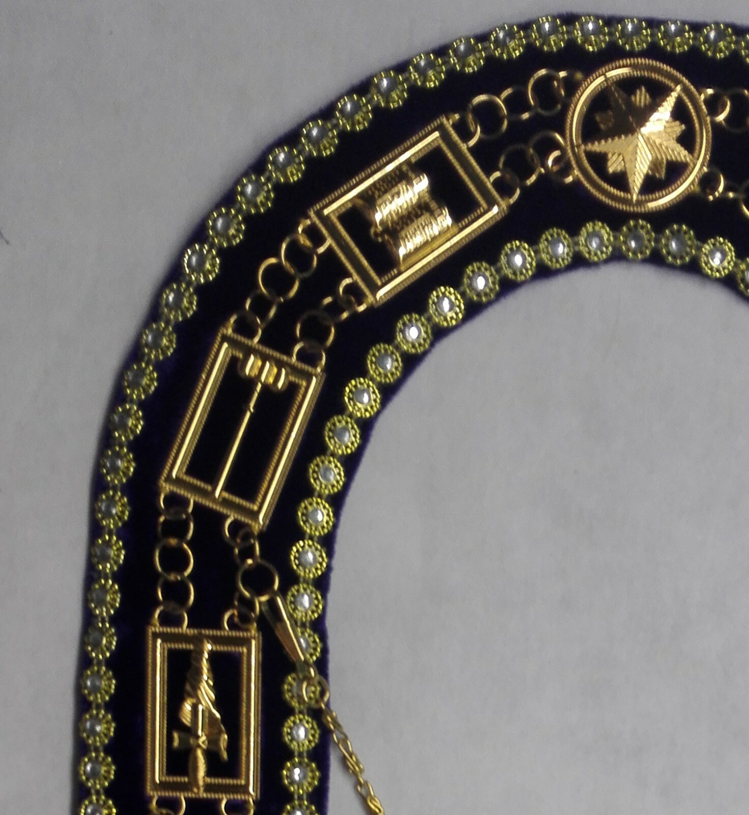 MASONIC ORDER OF EASTERN STAR CHAIN COLLAR WITH RHINESTONE, OES CHAIN ...