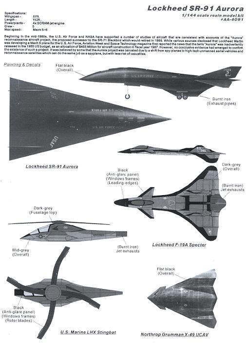 Anigrand Models 1/144 LOCKHEED SR-91 AURORA Stealth Spy Plane | eBay