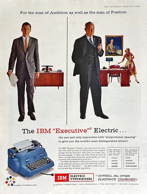 Vintage Print Ad IBM Electric Typewriter 1957 Retro Office Ads Vintage ...