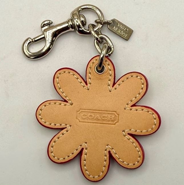 Coach Bright Multicolor Patent Leather Silk Daisy Flower Bag Charm | eBay