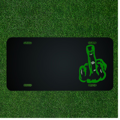 Custom Personalized License Plate With Add Names To Green Middle Finger ...