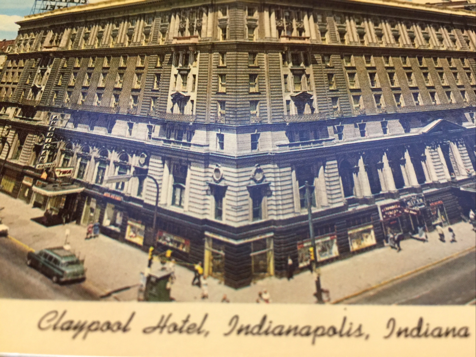 Vintage 1930s CLAYPOOL HOTEL Indianapolis INDIANA Corner Street View ...