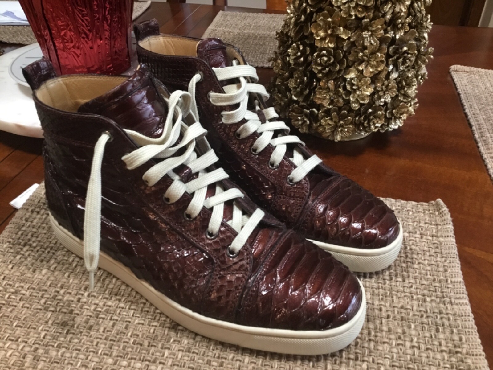 Authentic Mens Christian Louboutini Python shoes - Gem