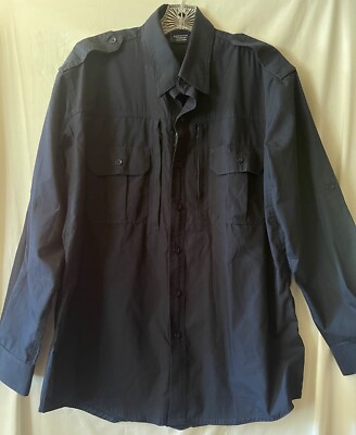 PROPPER, MEN'S REGULAR MEDIUM TACTICAL UNIFORM SHIRT, NAVY, ROLL TAB ...