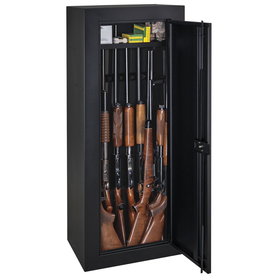 14 Gun Security Cabinet Stack Rifle Safe Storage Locker Shotgun Lock ...