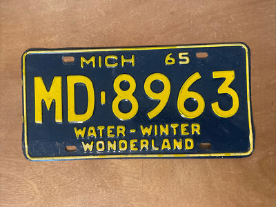 1965 Michigan License Plate # MD-8963 | eBay