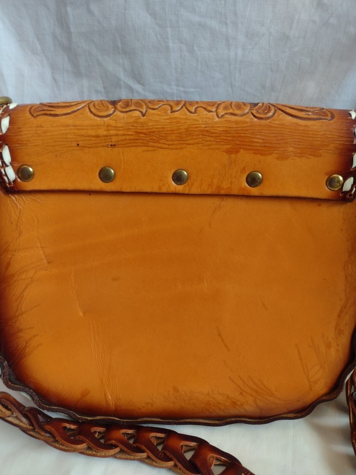 Miss Tony Lama Vintage Shoulder Bag Hand Crafted Tooled Leather Handbag ...