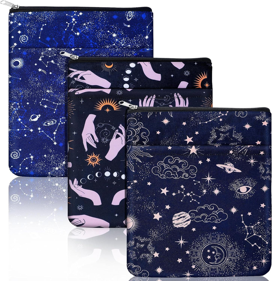 3 Pack Book Protector Sleeve with Zipper Book Protector for Lovers Book ...