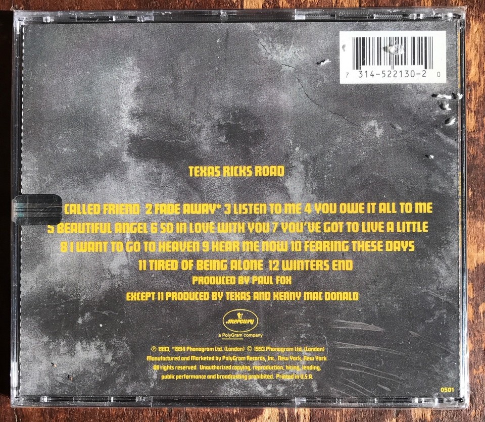 Texas Ricks Road CD Rear New w/So In Love With You + Fade Away | eBay