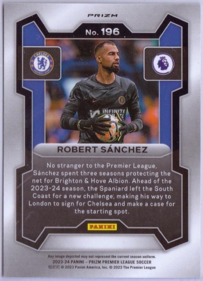 2023-24 Panini Prizm Soccer EPL Pink Mosaic #196 Robert Sanchez ...