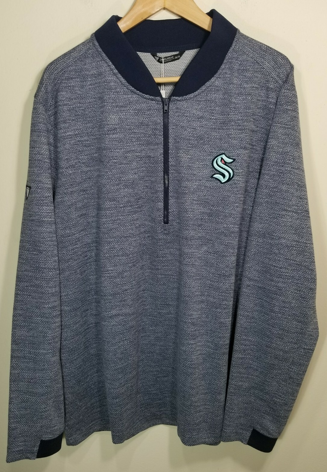 Levelwear 1/4 Zip Pullover Jacket Knit Blue NEW Seattle Kraken NHL Men ...