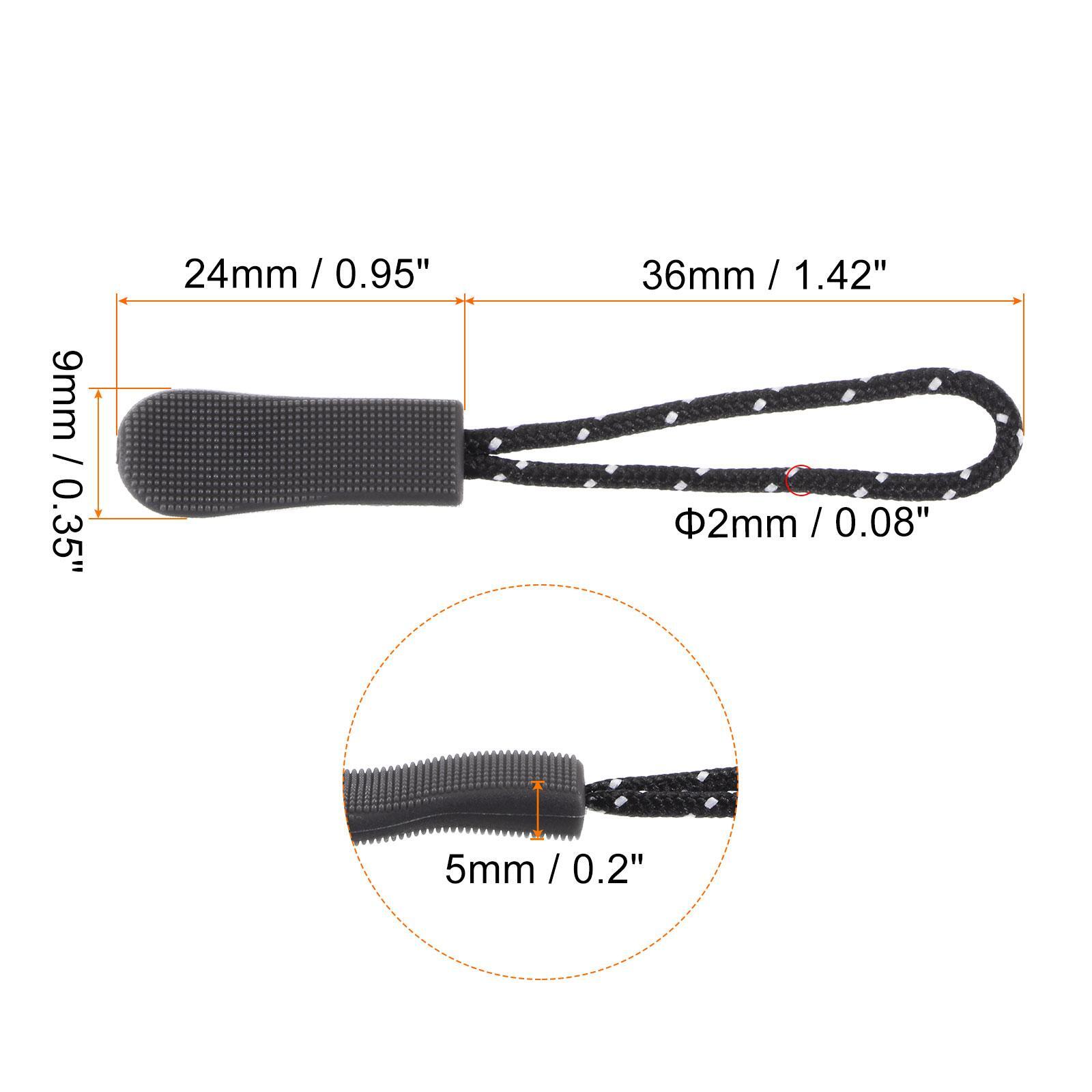 60pcs Zipper Pulls Pull Head Handle Replacement Tags Cord Extension ...
