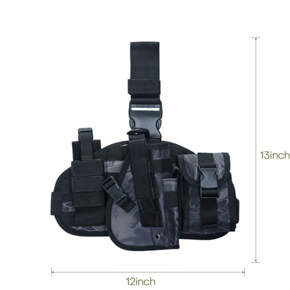 Military Drop Leg Holster Tactical Thigh Pistol Gun Pouch Right Hand ...