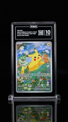 TAG 10 Pikachu #088 Promo from Paldea Adventure Chest Pokemon Black ...