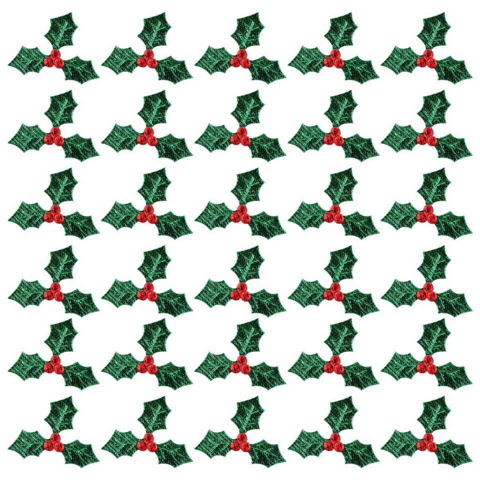 100 Pcs Christmas Ornaments Pendants Man Holly Trim Miniature Crafts ...
