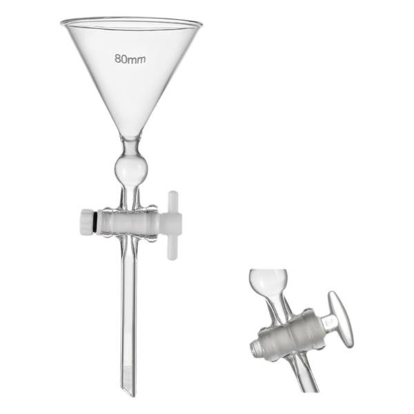 80mm-100mm Glassware Funnel Chem Lab Tool with PTFE/Glass Piston AU ...