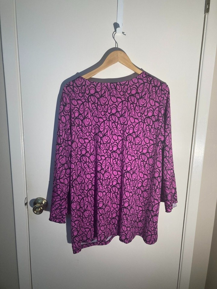 Maggie Barnes 1x (18/20) 3/4 Bell Sleeves Pattern Blouse Ladies | eBay