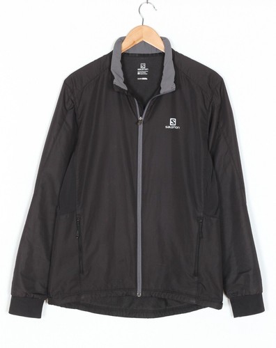 SALOMON CLIMA WIND Fleece Lined Padded Zip Windbreaker Jacket Men Size ...