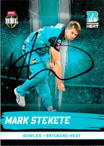 Signed 2016 2017 BRISBANE HEAT BBL Cricket Card MARK STEKETE | eBay ...