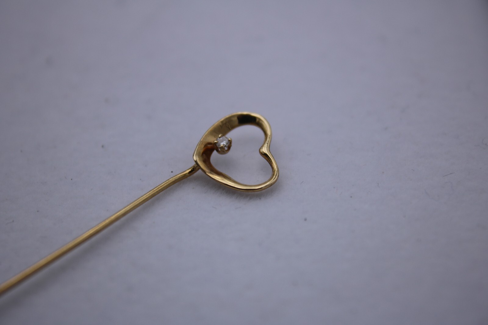 14k gold vintage heart brooch pin - Gem