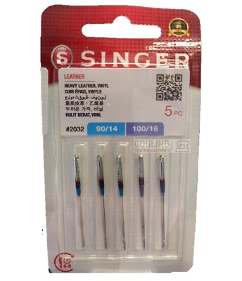GENUINE SINGER SEWING MACHINE NEEDLES x5 Leather Heavy Strong Vinyl Mix ...