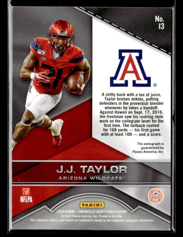 2020 Chronicles Draft Picks #13 J.J. Taylor Playoff Draft Picks ...