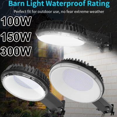 300W LED Barn Yard Light Dusk to Dawn Outdoor Garden Street Security ...