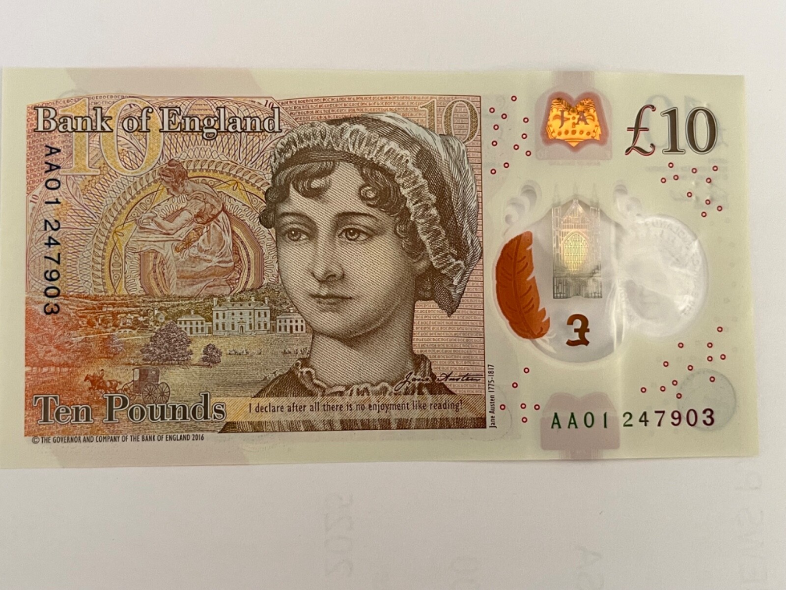 Very rare Serial Number Polymer £10 Ten Pound Note Jane Austen | eBay UK