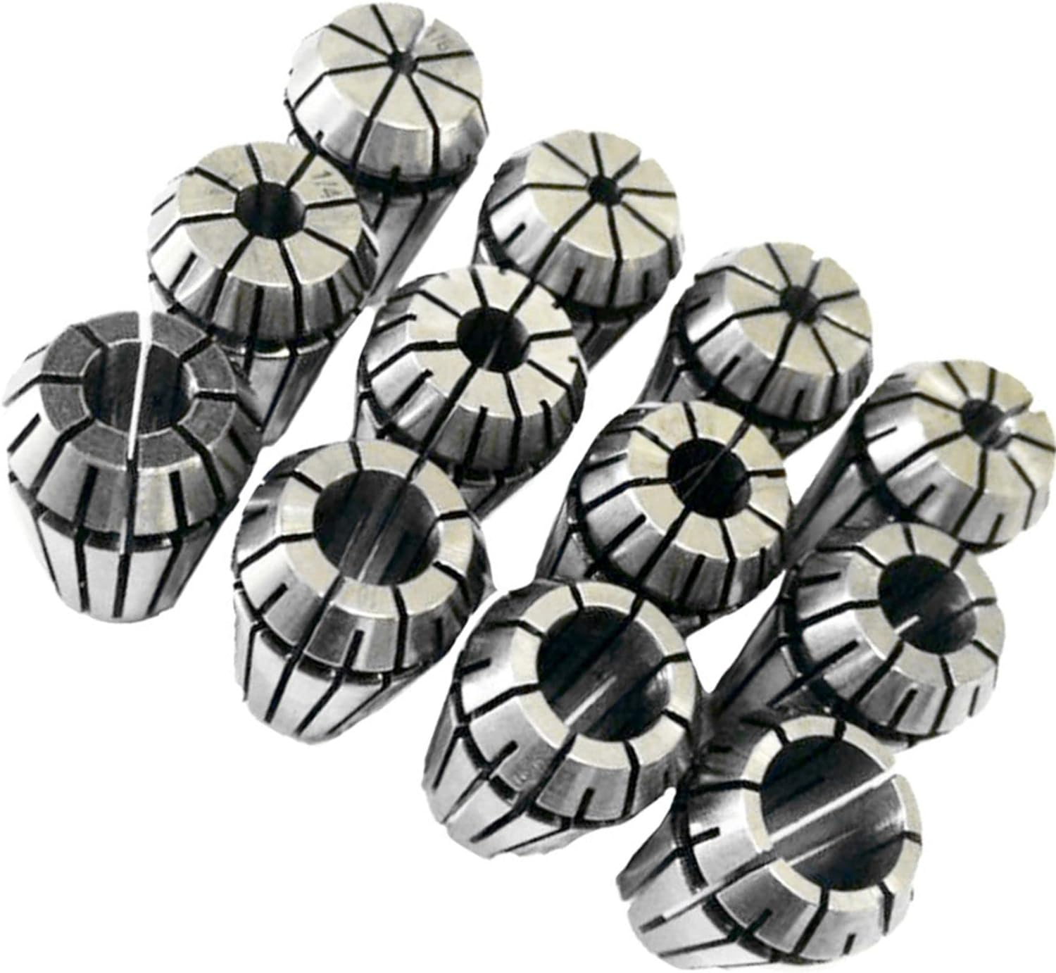 12 PCS New ER20 1/8"-1/2" Super Precision ER-20 Collets Set with 3/16 1 ...