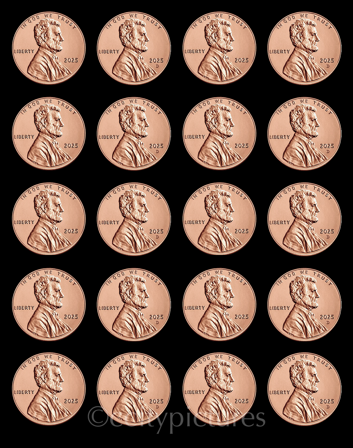 2025 P & D Lincoln Shield Penny Pennies 20 Coin set from Uncirculated ...