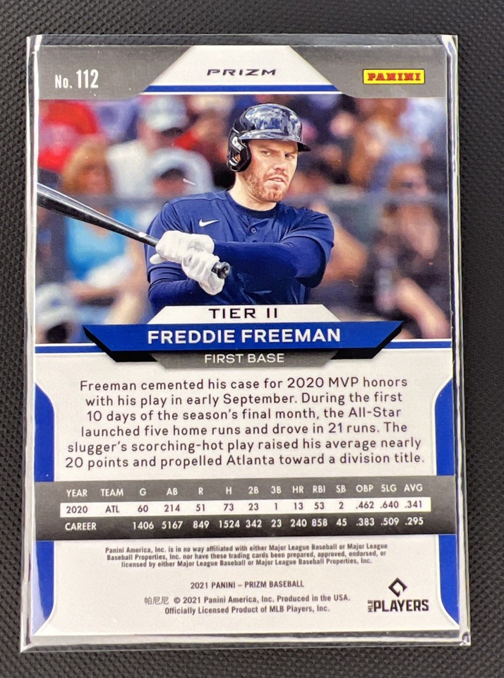 2021 Panini Prizm Freddie Freeman Red White Blue Prizm #112 Atlanta ...