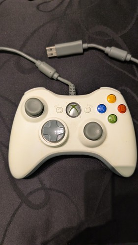 Microsoft Xbox 360 OEM Genuine Wired Controller White - Tested | eBay