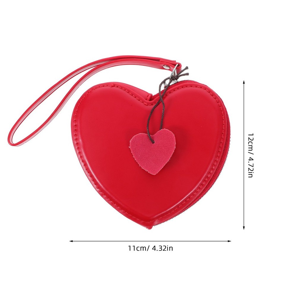 Heart Shape Coin Wallet Pouch Purse Flat Change Purses with Hearts ...