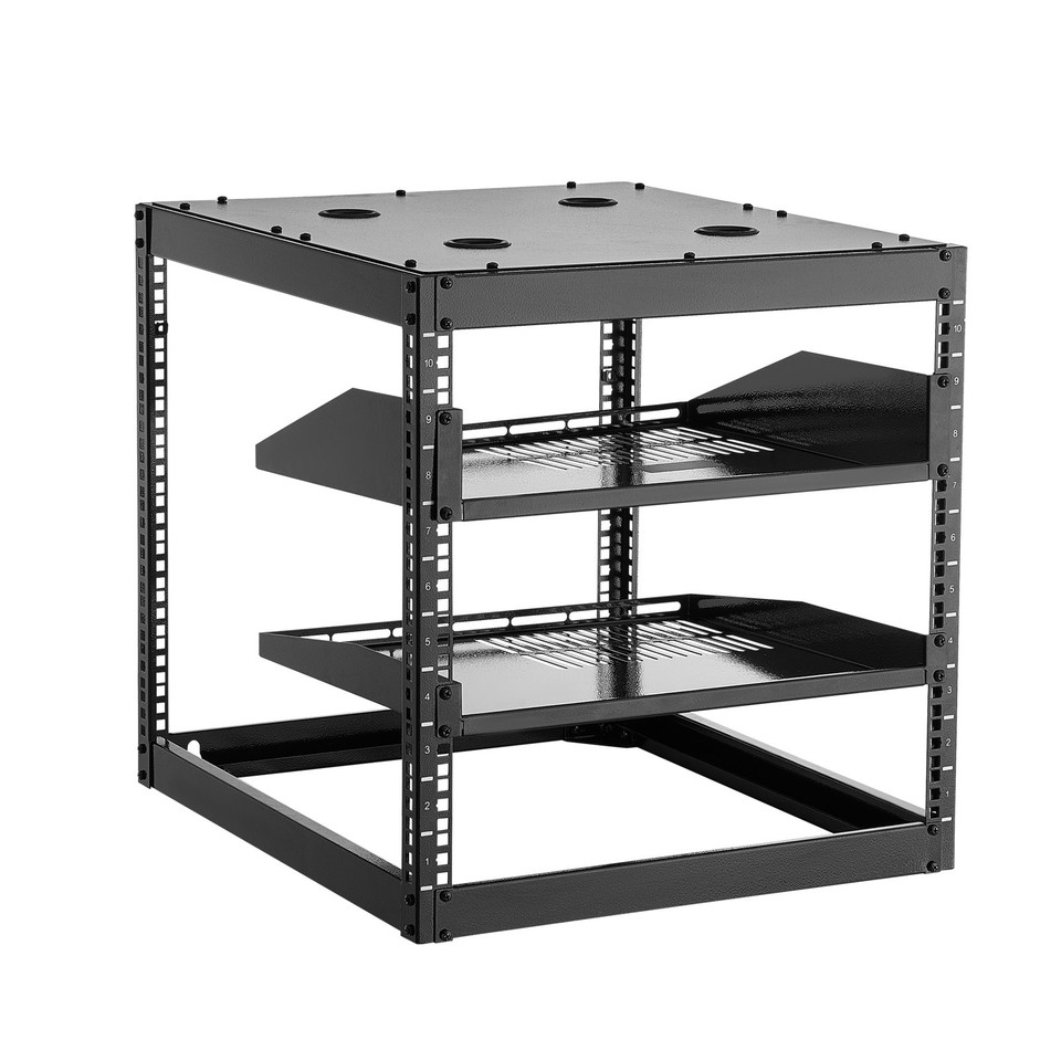 Uimoso 10U Wall-Mount Open Frame Server Rack with Adjustable Shelves | eBay