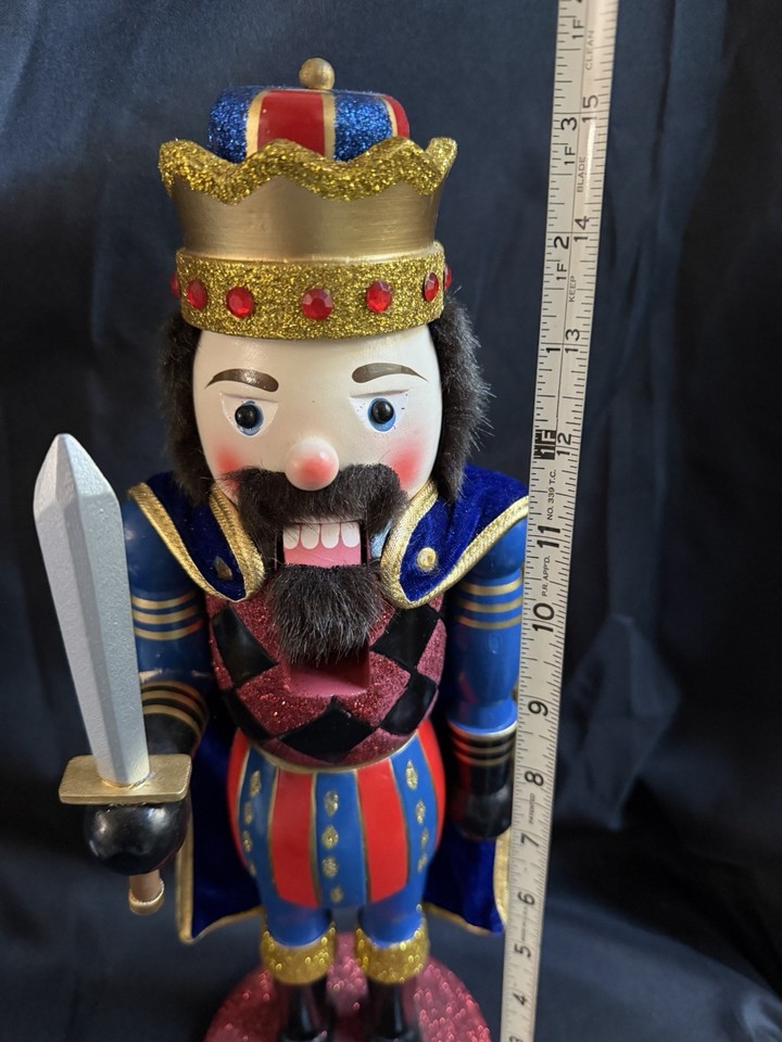 Vintage Bombay Company King Leopold Wood Nutcracker 15 Inch Repaired ...