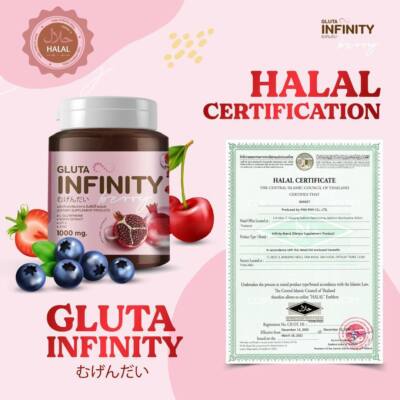Gluta Infinity 1000mg Glutathione Rich Skin Whitening Vitamin C Zinc 30 ...