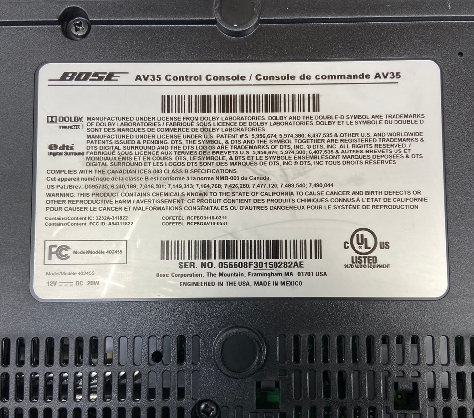 Bose Lifestyle AV35 Control Console only | eBay